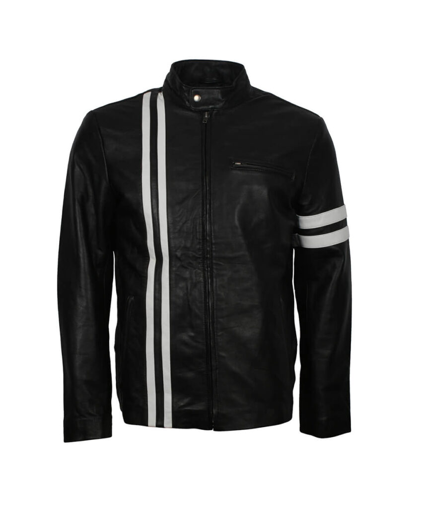Driver Style Mens Black Leather Jacket