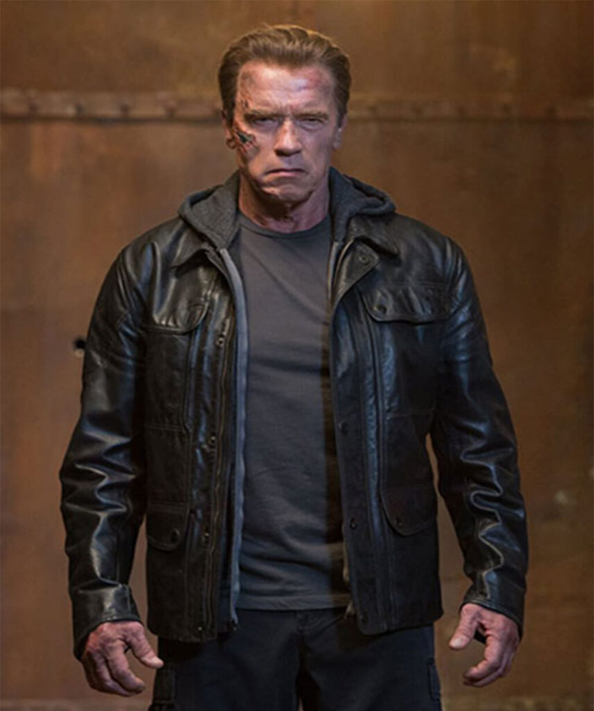Terminator Genisys Arnold Schwarzenegger Leather Jacket